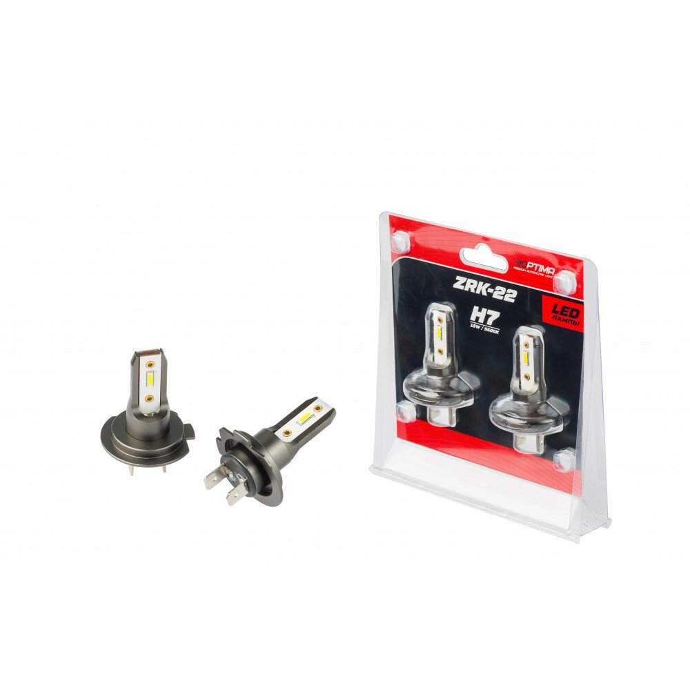Светодиодная лампа H7 Optima LED ZRK-22, 5500K, 12V, комплект 2 шт.