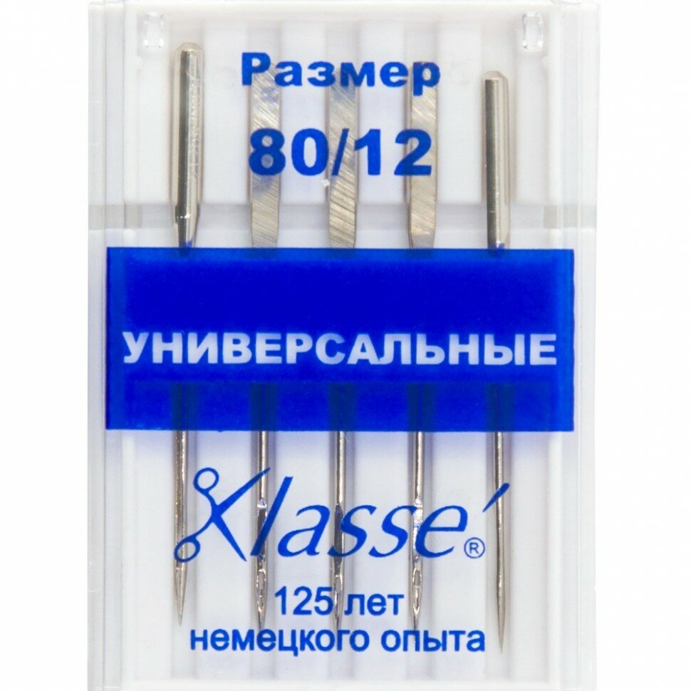 Hemline A6100/80 Иглы для бытовых швейных машин универсальные № 80, 5 шт