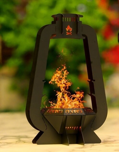 Очаг, чаша для костра, костровая чаша, жаровня для улицы, садовый декор - фонарь с барбекю, гриль
