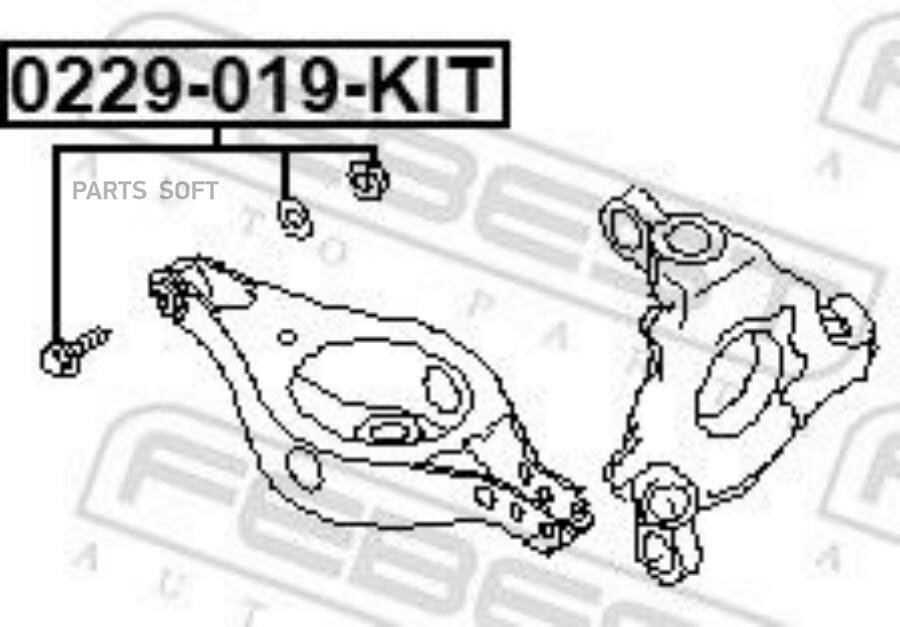 0229019KIT FEBEST Болт эксцентрик INFINITI FX45/35 2002-2008 к-кт