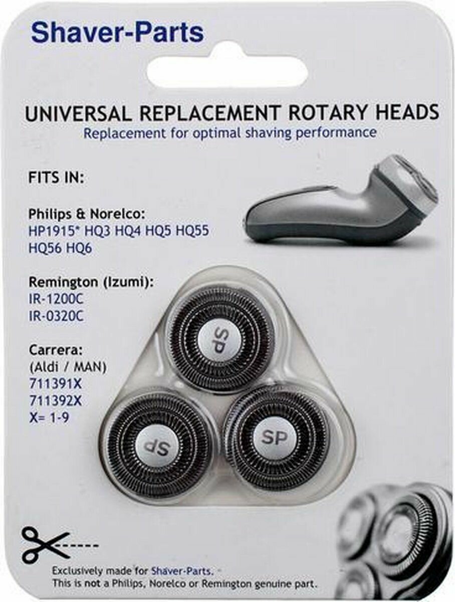 Бритвенная головка (3шт) для триммеров Philips Series HQ1, HQ4, HQ64, HQ66, HQ68, HQ69