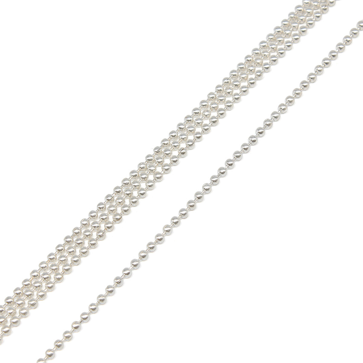 Цепочка декоративная шариковая Айрис, металл, 1,2мм*91,4м (серебро)