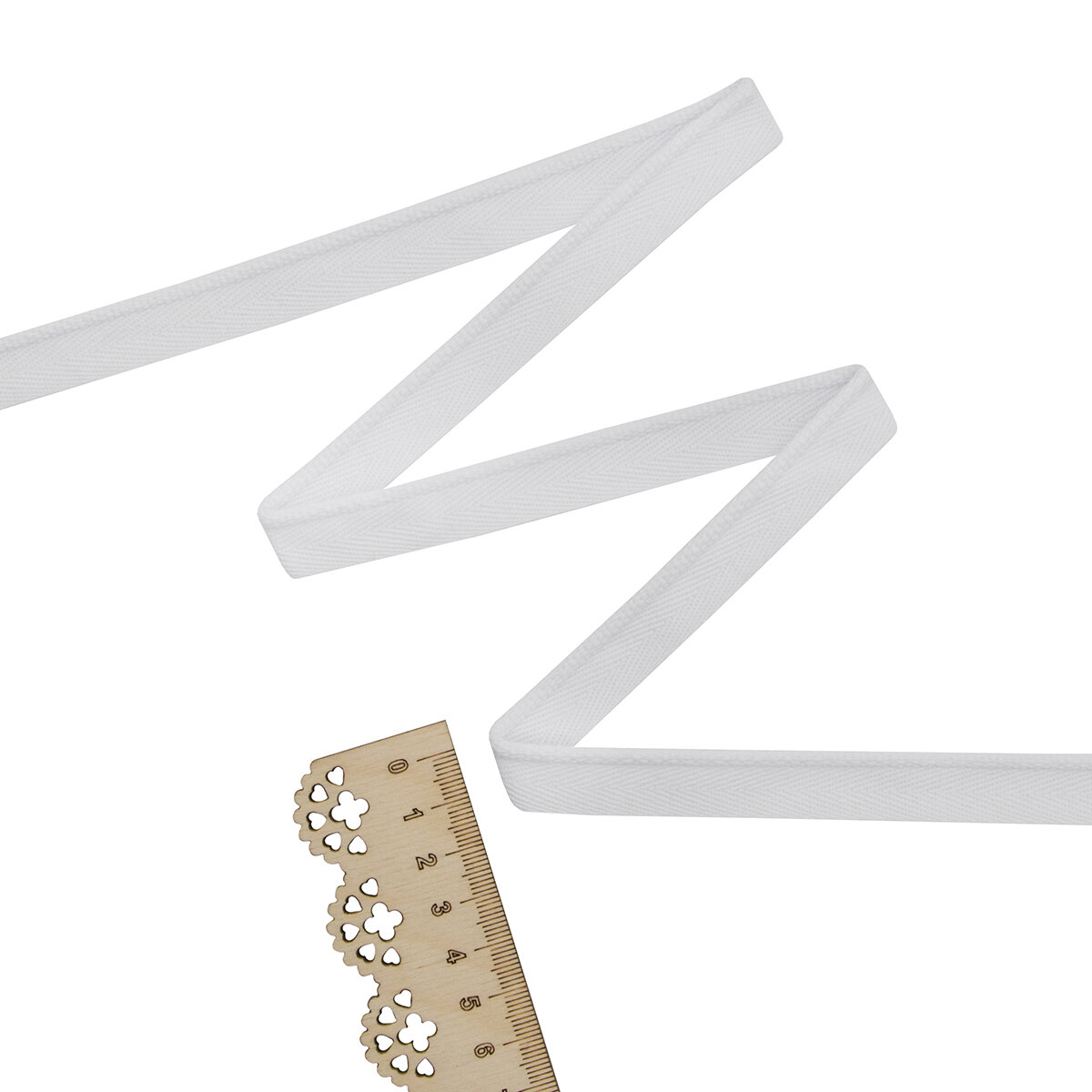 Кант отделочный для шитья хлопок айрис, 8615, 15мм*100м (отбеленный)