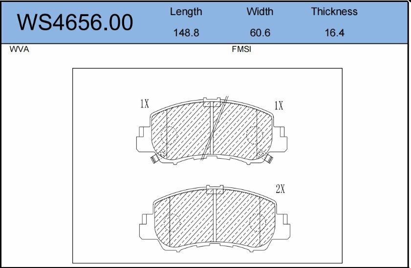 Колодки тормозные дисковые перед JEENICE WS4656.00