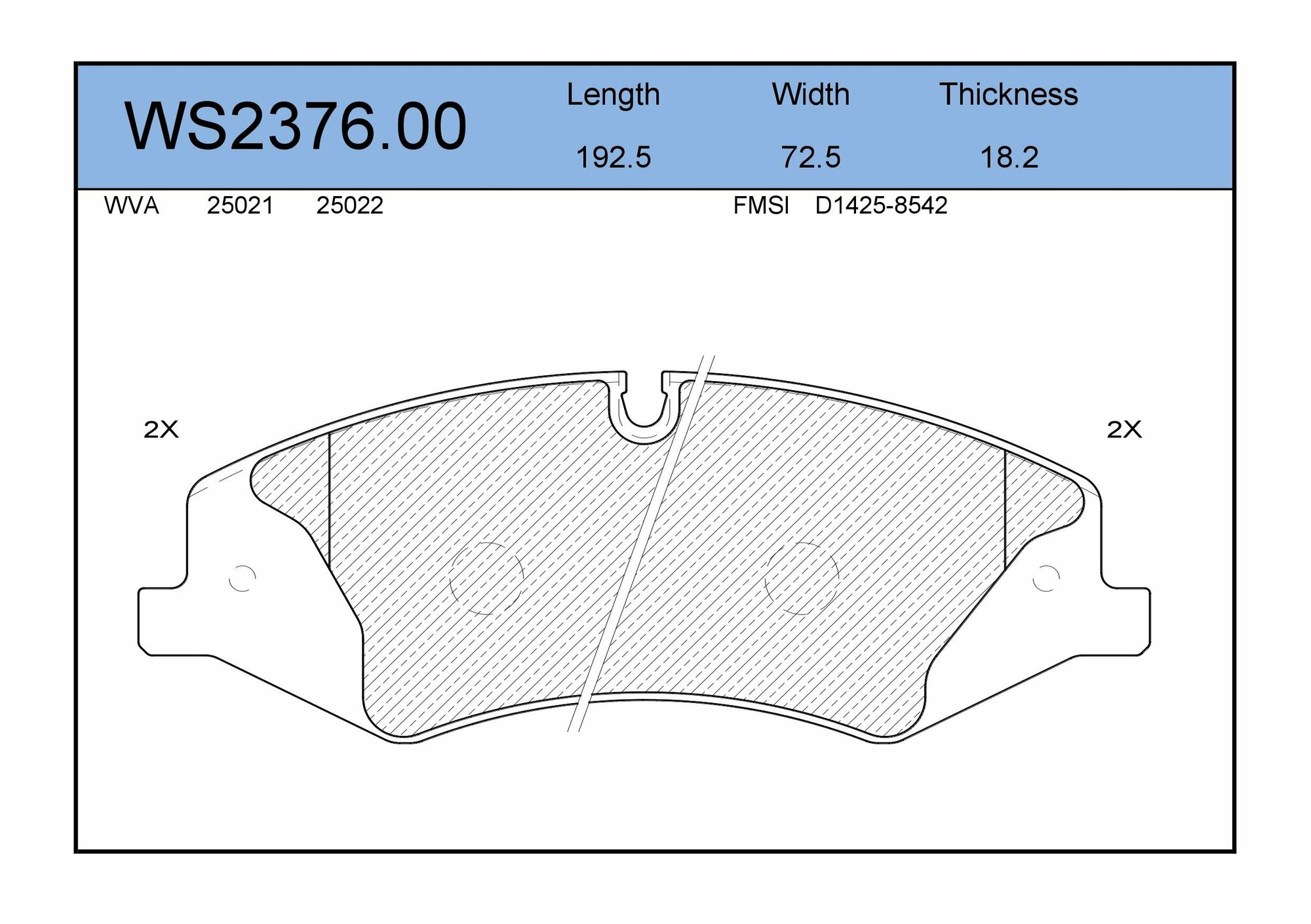 Колодки тормозные дисковые перед JEENICE WS2376.00