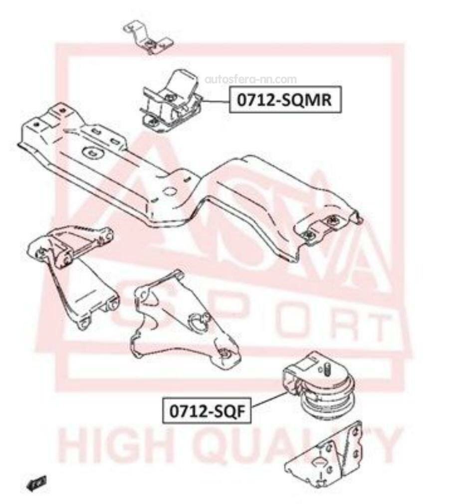 ASVA 0712SQF подушка двигателя передняя
