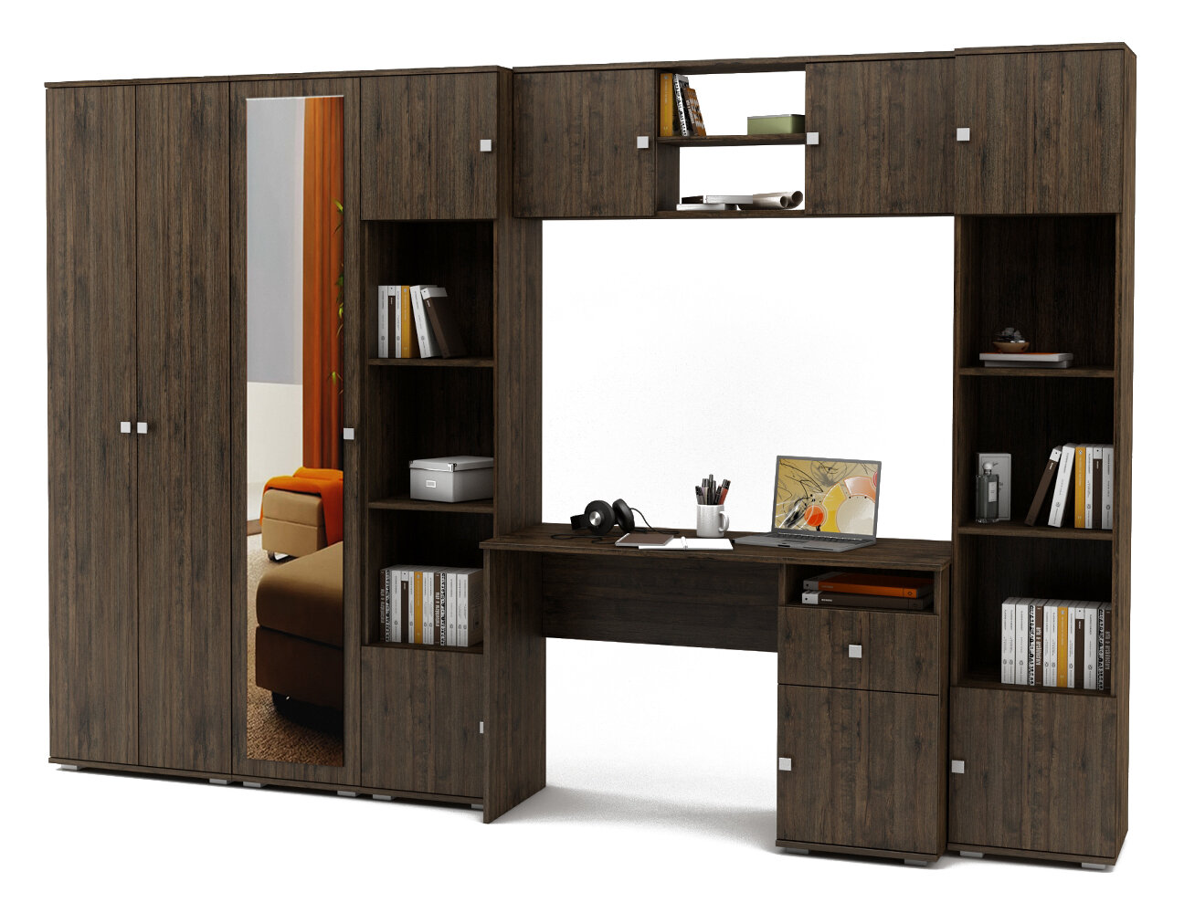 Стол письменный для школьника Владимирской мебельной фабрики Тунис (Никс) 5 Дуб апрель темный