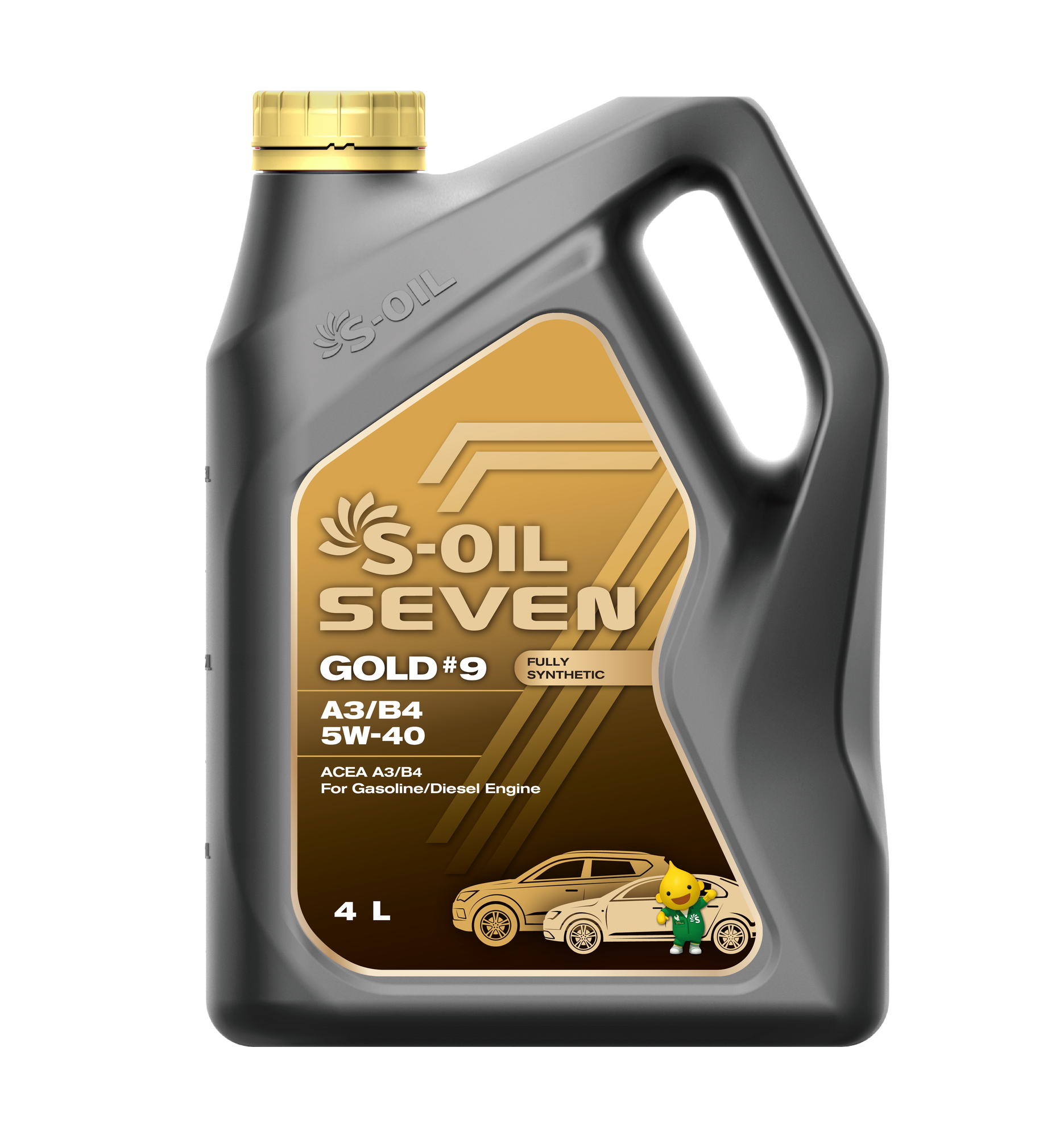 Синтетическое моторное масло S-OIL 7 GOLD #9 A3/B4 5W-40, 4л