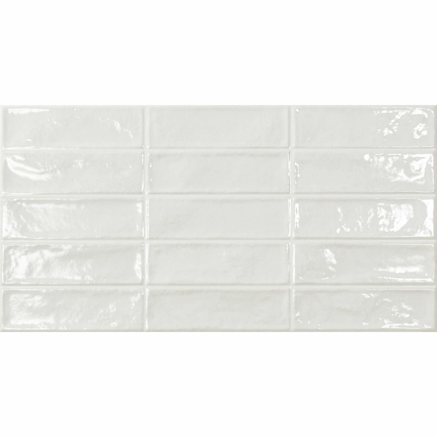 Настенная плитка Ecoceramic Pool White белая глянцевая 31,6x60 см, моноколор