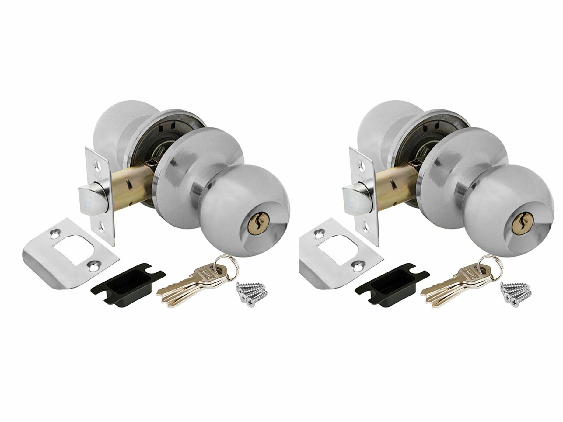 Ручка-защелка Punto кноб 6072 CP-E с ключом и фиксатором (хром) (2 шт.)