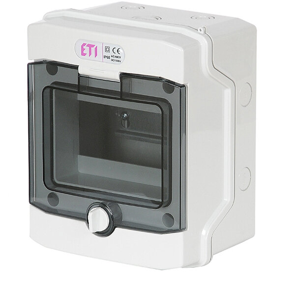 Бокс ECH 6G навесной 6 модулей прозрачная дверь с шиной N Pe IP65 ETI 1101176