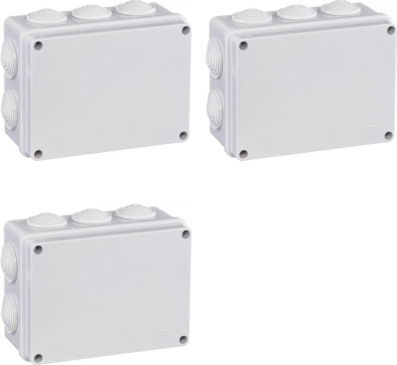 Коробка распределительная Tyco 150x110x70 прямоугольная 10 вводов для открытого монтажа IP55 (комплект из 3 шт.)