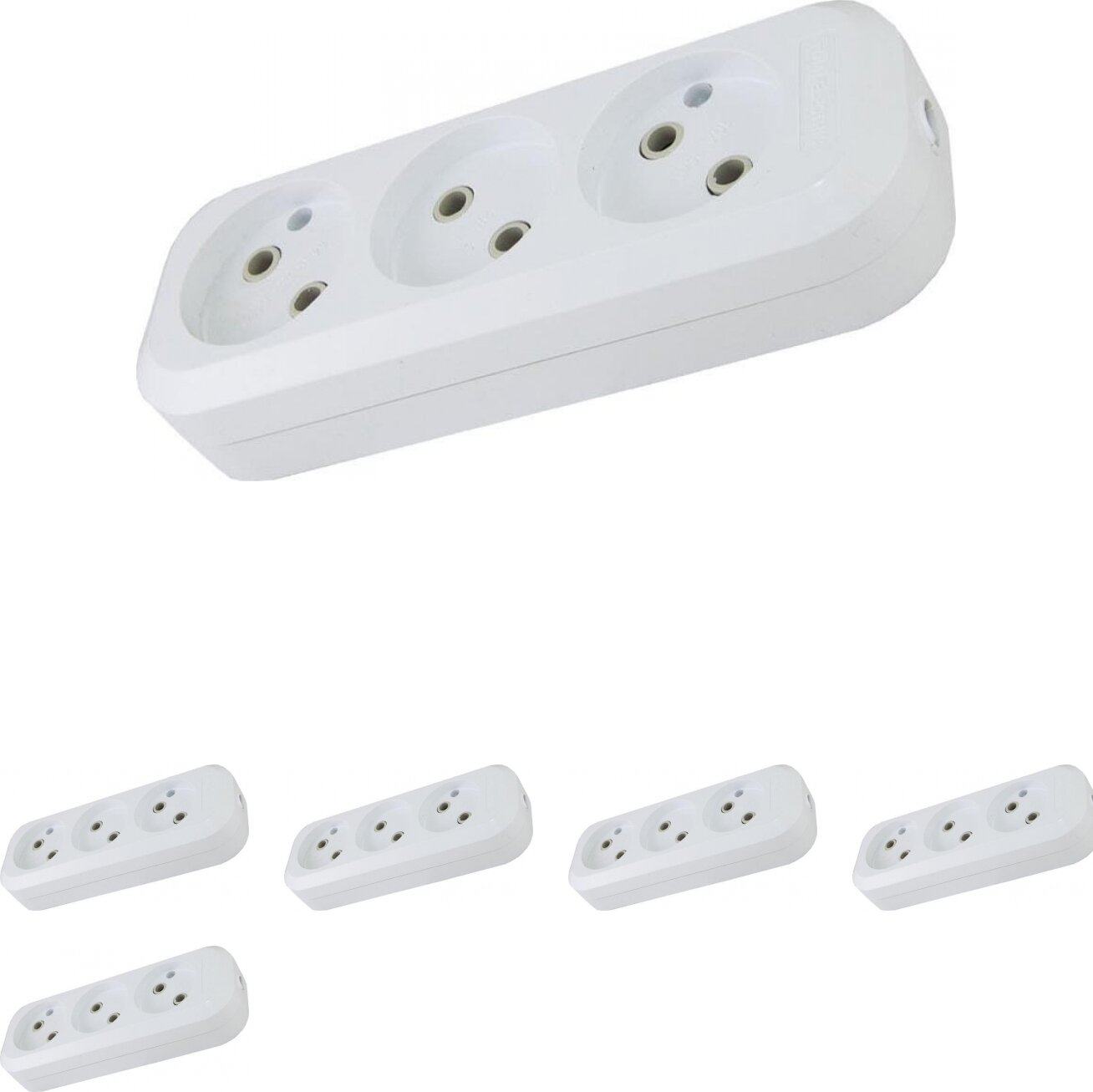 Колодка TDM Electric трехместная без заземления IP20 белый (комплект из 5 шт.)
