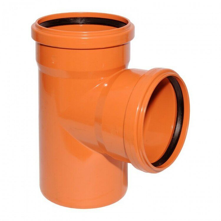 Тройник канализационный наружный 110х110х90 рыжий