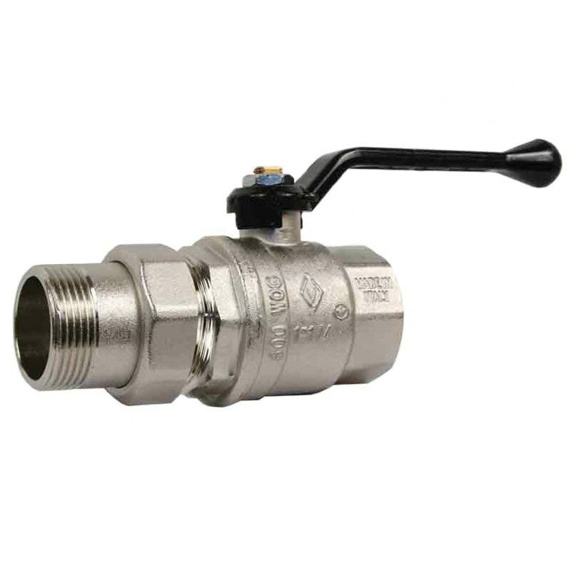 Кран шаровой Bugatti 1/2" с накидной гайкой ВН (рычаг из алюминия) серия New Jersey 09200003