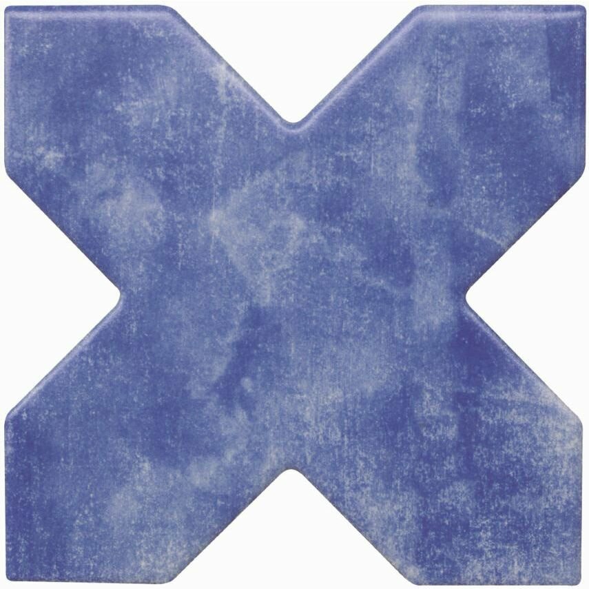 Напольная плитка Cevica (Кевика) Becolors Cross Electric Blue 13,25x13,25 см, CV67374 (0.5 м2)