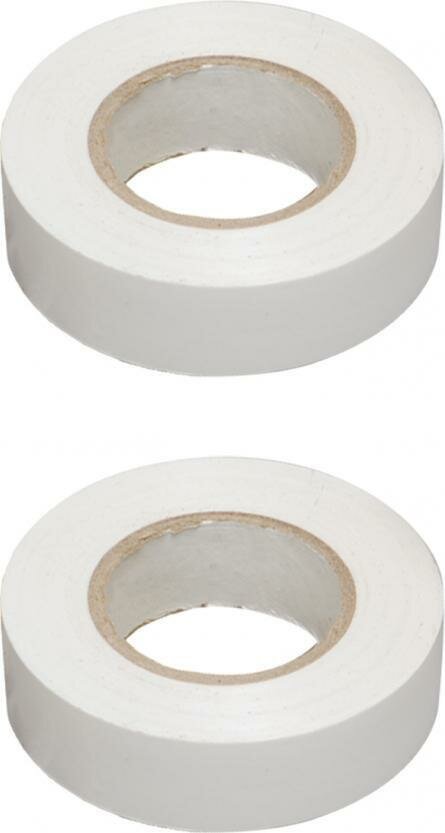 Изолента ПВХ IEK 19 мм 20 метров белая (комплект из 2 шт)