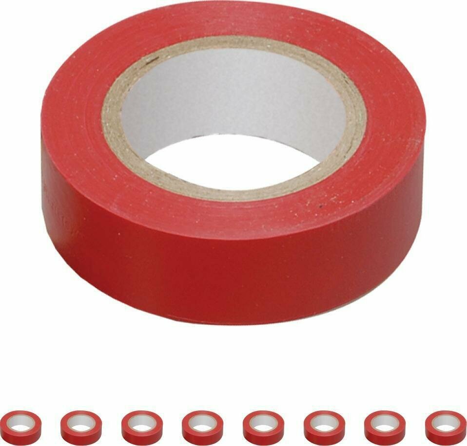 Изолента ПВХ IEK 15 мм 20 метров красная (комплект из 8 шт)