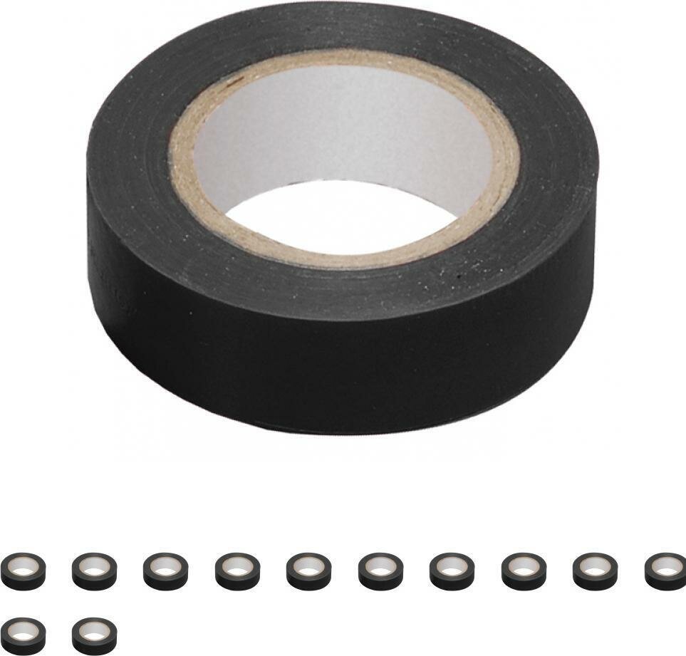Изолента ПВХ IEK 15 мм 20 метров черная (комплект из 12 шт)