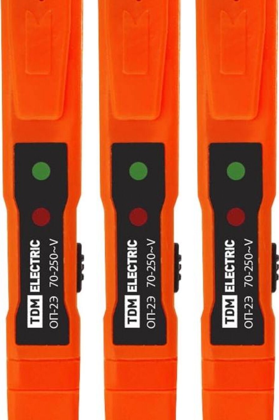 Отвертка-пробник ЭкспертЭлектрик OP-2Э TDM Electric, стальной стержень, оранжевый, 136 мм, комплект 3 шт