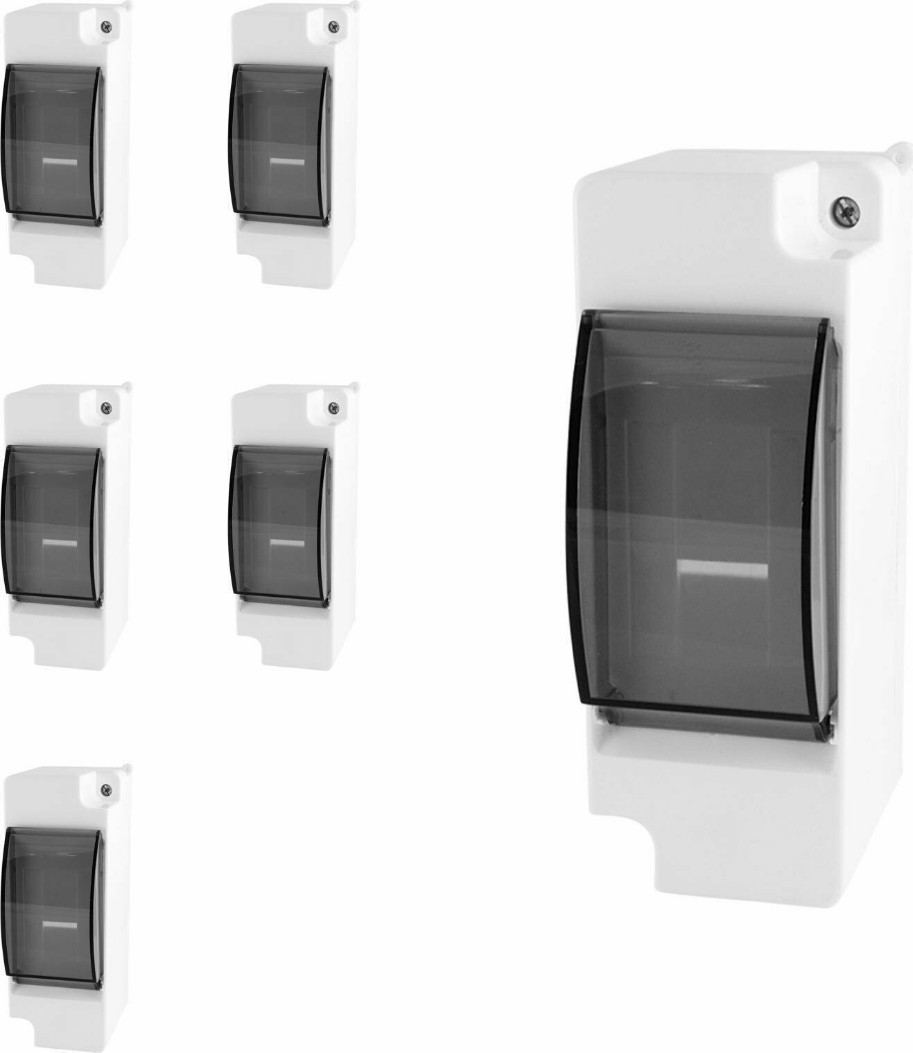 Бокс навесной TDM Народный КМПн 2 модуля с прозрачной дверцей IP30 белый (комплект из 5 шт)