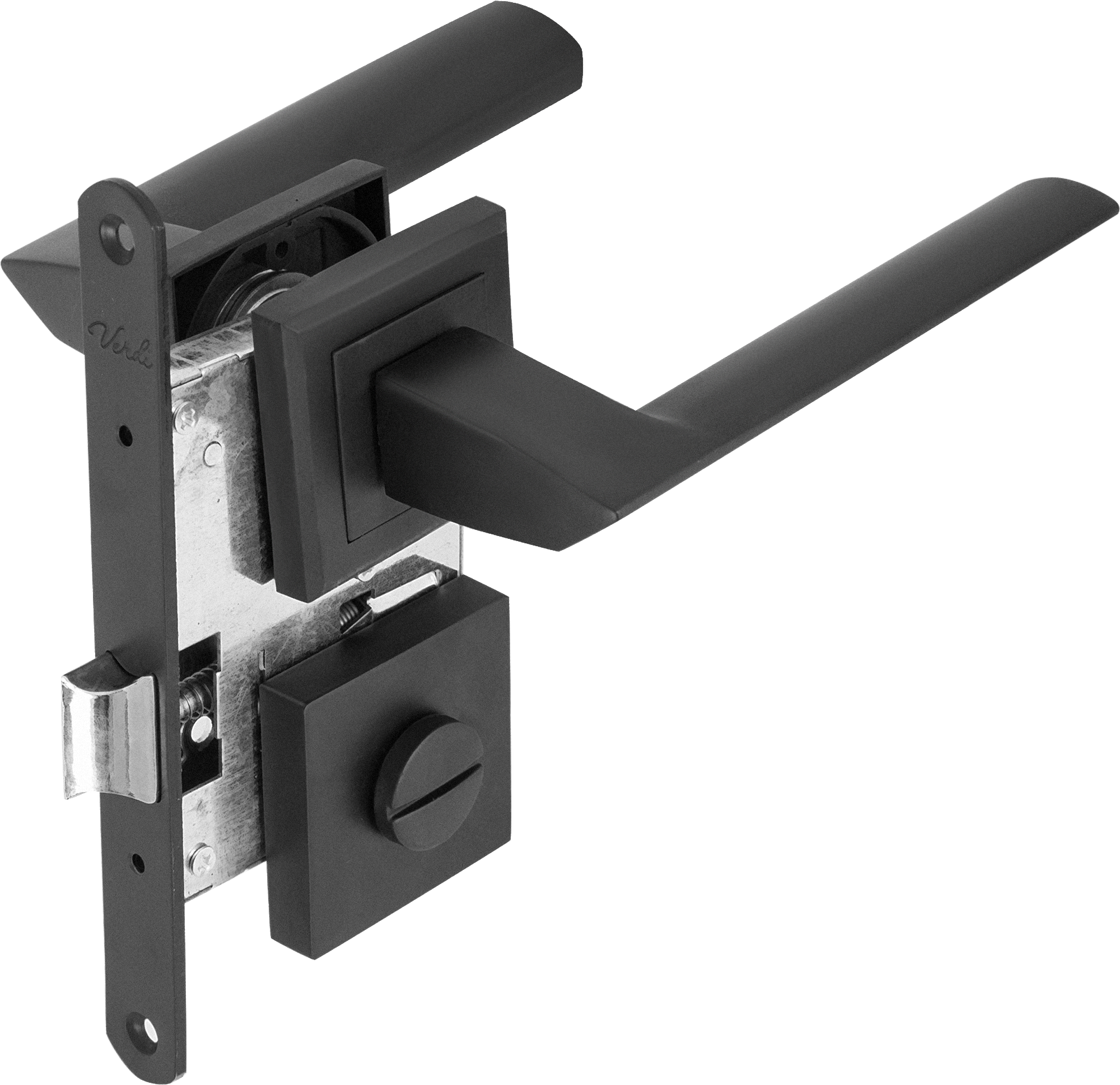 Дверные ручки 139 BL, с запиранием, комплект, цвет черный