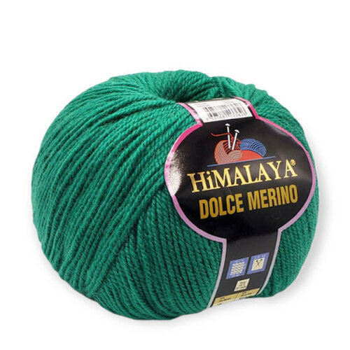 Пряжа HiMALAYA "DOLCE MERİNO" 50% Шерсть мериноса, 50% Микрофибра, 100гр/230м, (59434 Изумрудный) 1 упаковка (10 мотков)