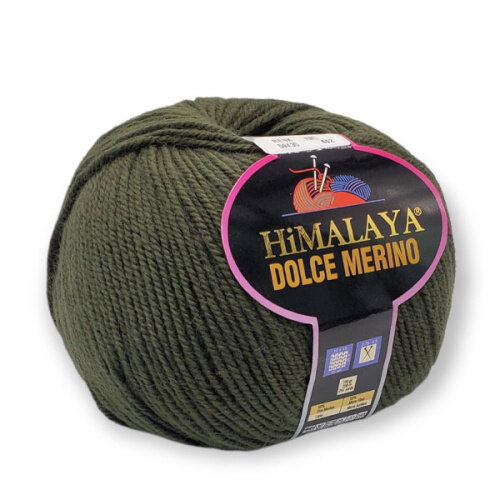 Пряжа HiMALAYA "DOLCE MERİNO" 50% Шерсть мериноса, 50% Микрофибра, 100гр/230м, (59418 Оливково-зеленый) 1 упаковка (10 мотков)