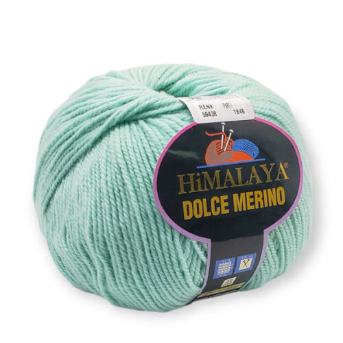 Пряжа HiMALAYA "DOLCE MERİNO" 50% Шерсть мериноса, 50% Микрофибра, 100гр/230м, (59438 Мятный) 1 упаковка (10 мотков)