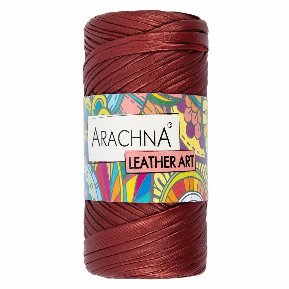 Пряжа LEATHER ART, ARACHNA, тем. красный - 07, 100% полиэстер, 1 моток, 160 г, 50 м.