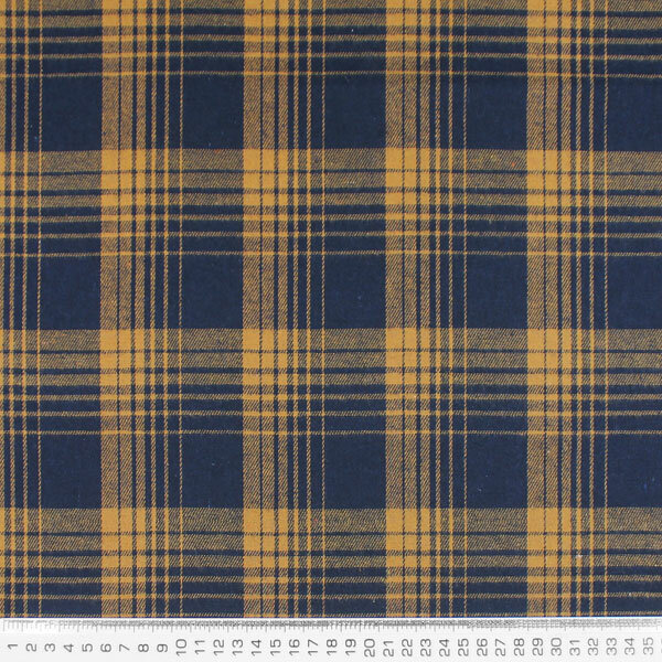Плательная ткань фланель Ткани-100, желто-синяя клетка, рубашечный тип, ширина 1.4 м, длина 1м