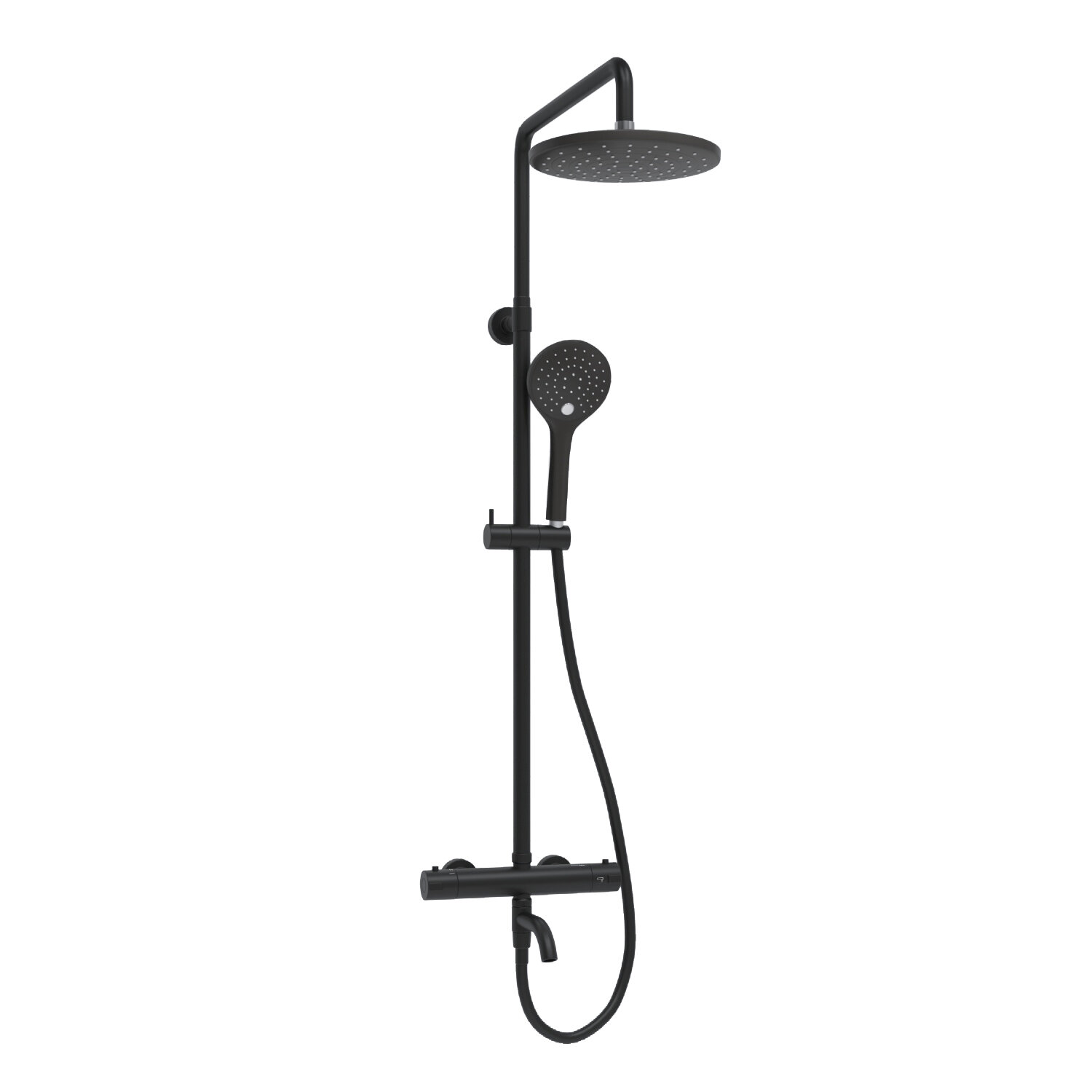 Душевая система для ванны WasserKRAFT (A288.077.078. BM Thermo) с термостатом, черная
