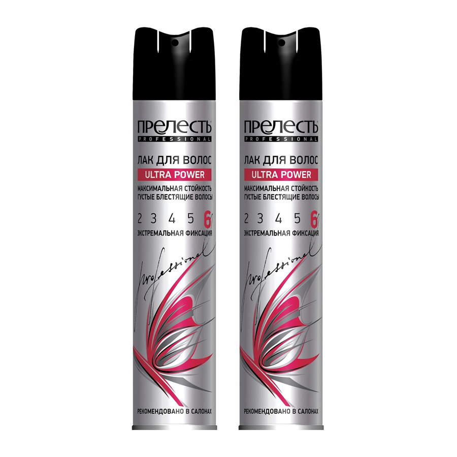 Лак для волос ПРЕЛЕСТЬ PROFESSIONAL ULTRA POWER, 300 мл (2 шт в наборе)