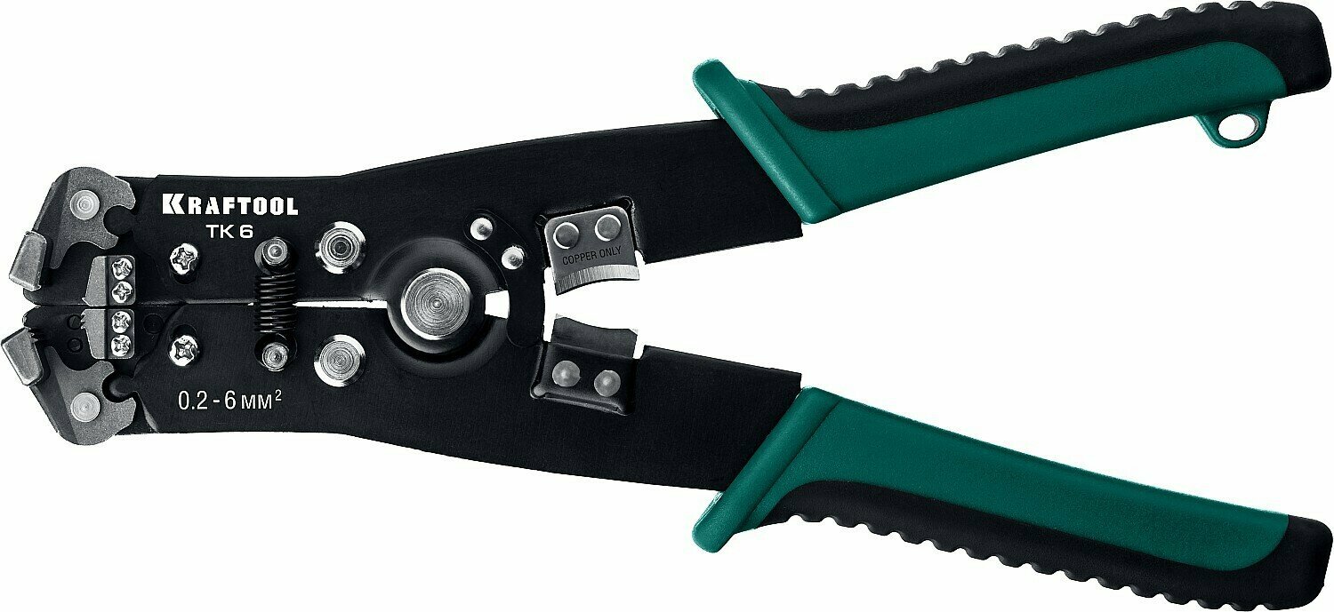 Стриппер KRAFTOOL автоматический, для проводов сечением 0.2-6 мм2, с храповым механизмом