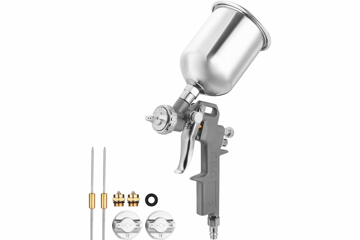 Пневматический краскопульт с верхним бачком DEKO DKSG01-1 500 мл, металл, 1.2/1.5/1.8 мм 018-1100-1