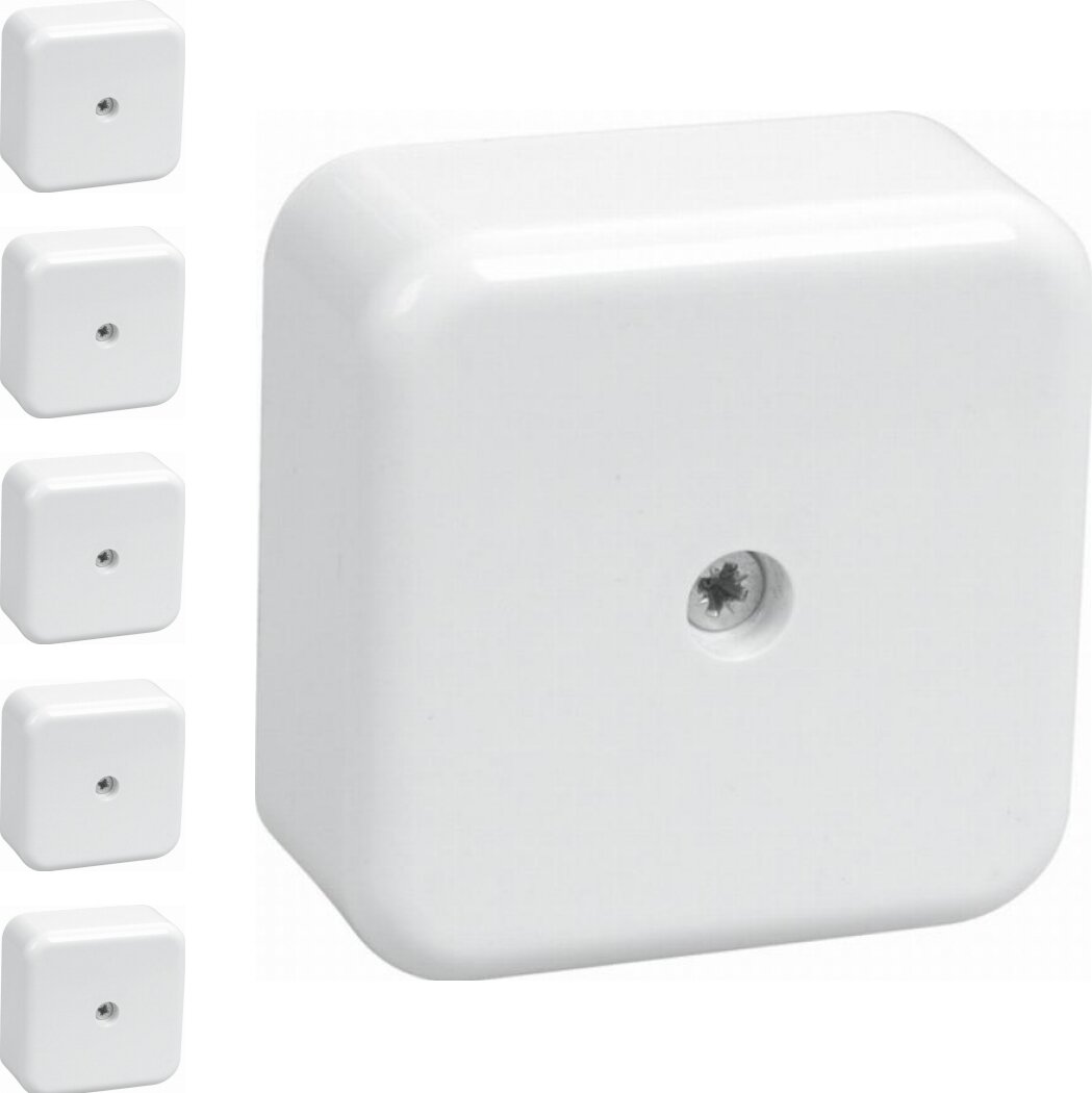 Коробка распределительная для кабельных каналов IEK КМ41206-01 50x50x20 квадратная для открытого монтажа IP20 (комплект из 5 шт.)