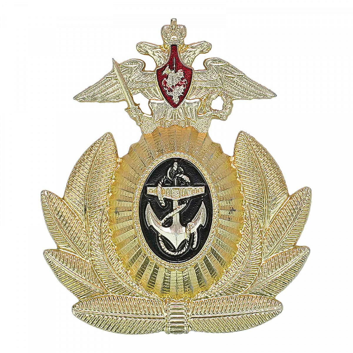 Кокарда ВМФ Якорь в венке с орлом сверху