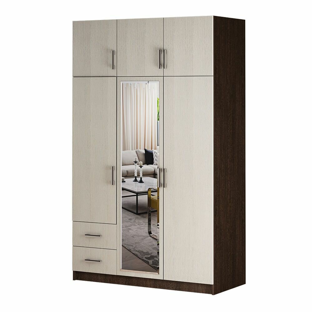 Шкаф 3-х ств. с ящиками венге/лоредо (BTS)