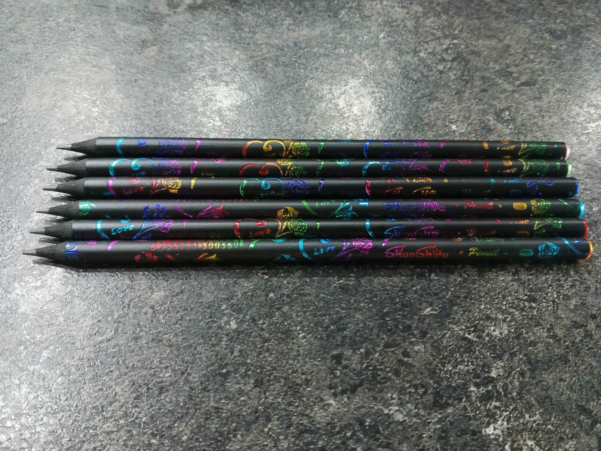 Набор карандаши Камни 6 шт, точенные