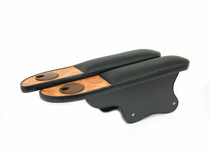 Подлокотник на дверь для а/м Газель 3302 с подстакан. (глянец светлое дерево) перф. экокожа к-т 2шт.