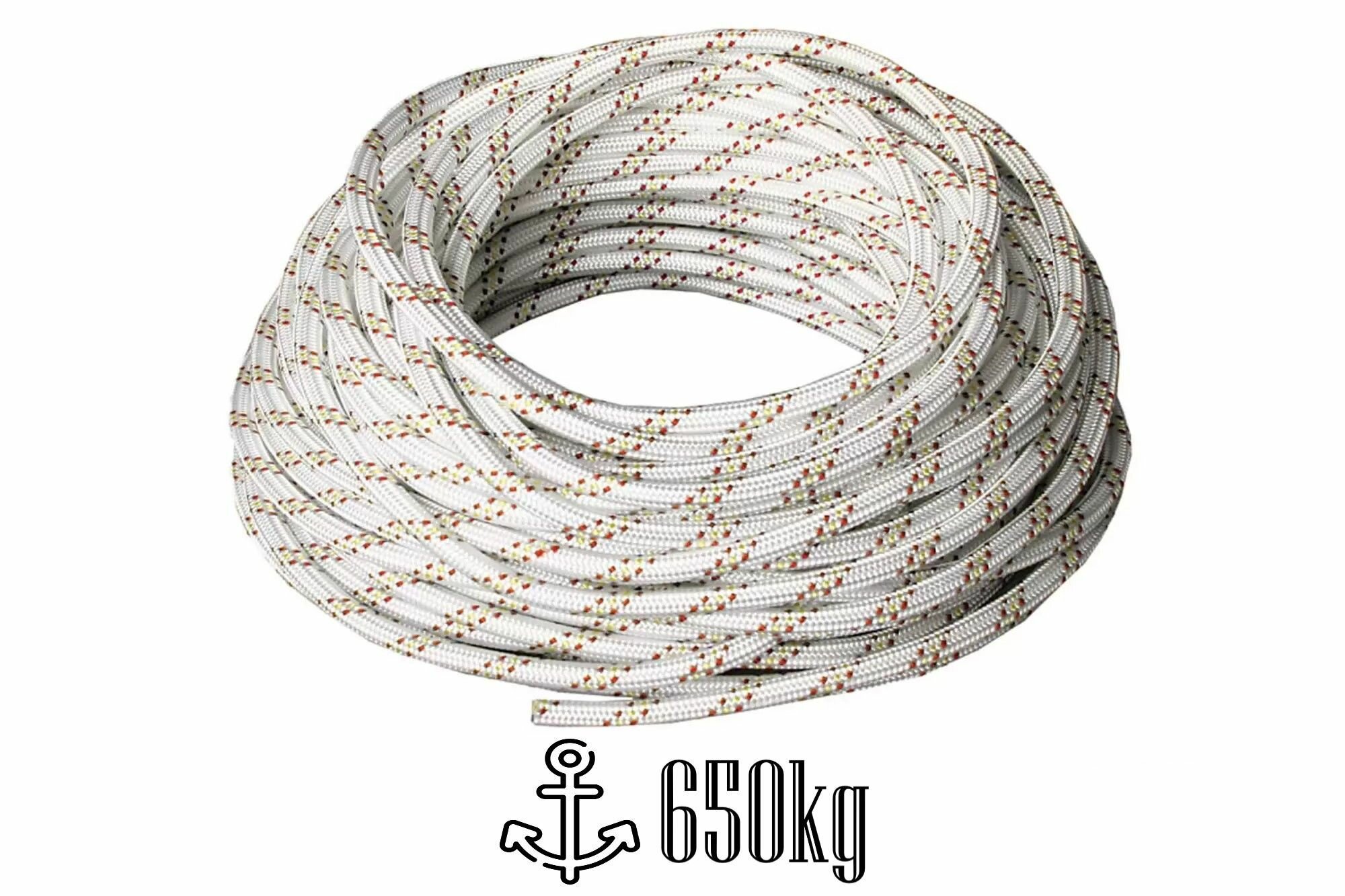 Якорная веревка / фал плетенный с сердечником 16 прядей 10мм 30м