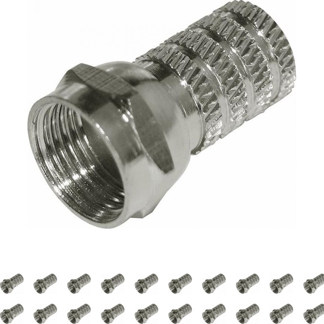 Разъем телевизионный штекер F накрутка на кабель D6 мм (комплект из 100 шт.)