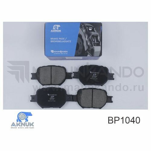 Колодки тормозные дисковые передние TOYOTA COROLLA (E11), 04/97 -/ CROWN (S17), 09/99 -/ MARK II IX AKNUK BP1040