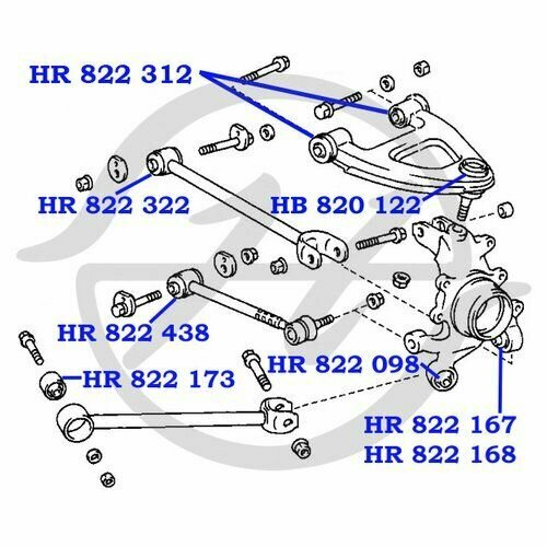 Сайлентблок цапфы задней подвески, передний Hanse HR822173