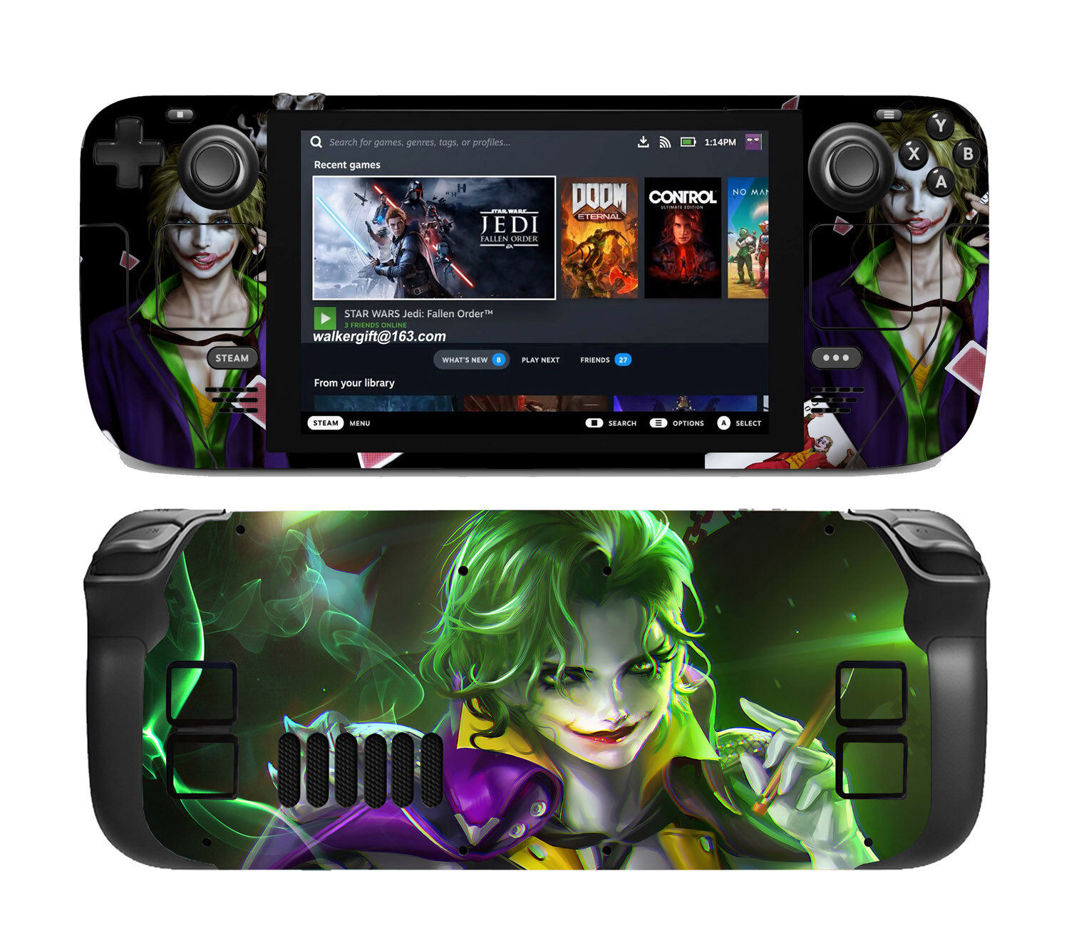 Наклейка/защитная плёнка для Steam Deck NO. q12, Джокерша