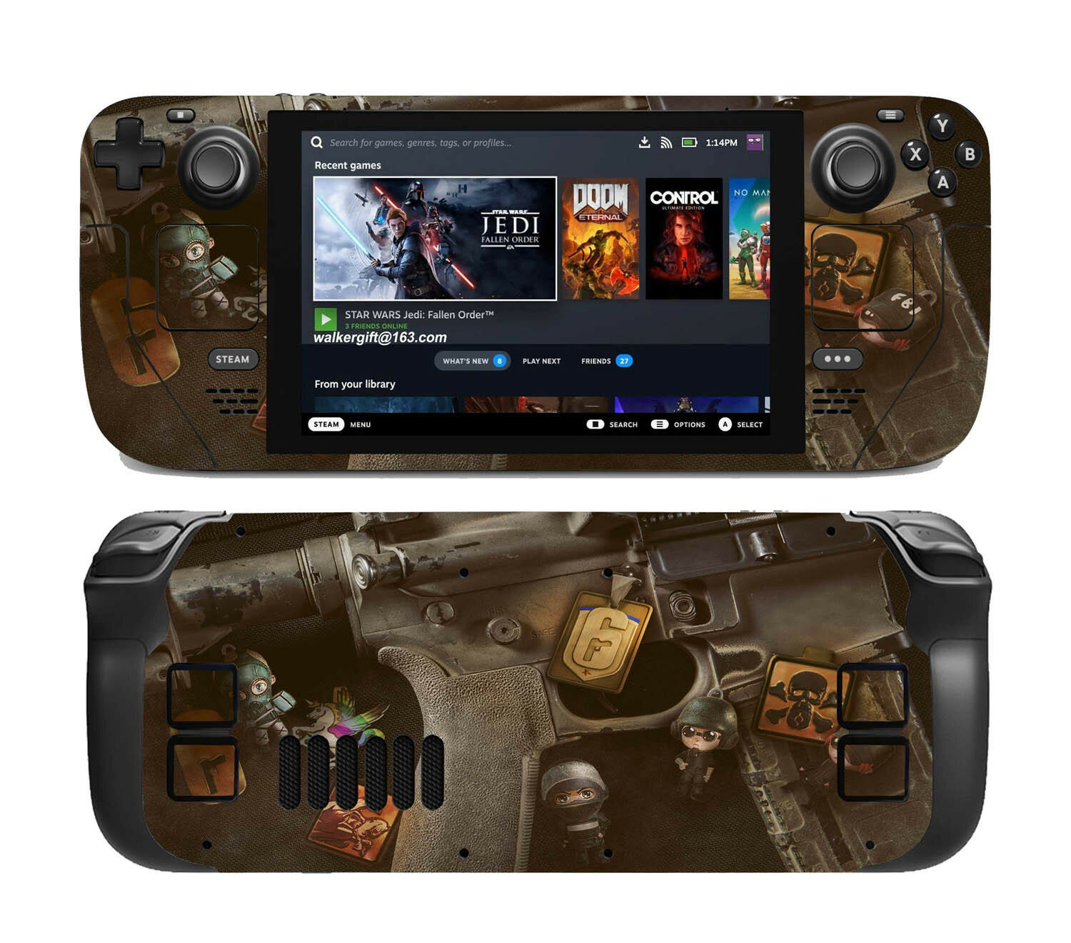 Наклейка/защитная плёнка для Steam Deck NO. q47, пушка