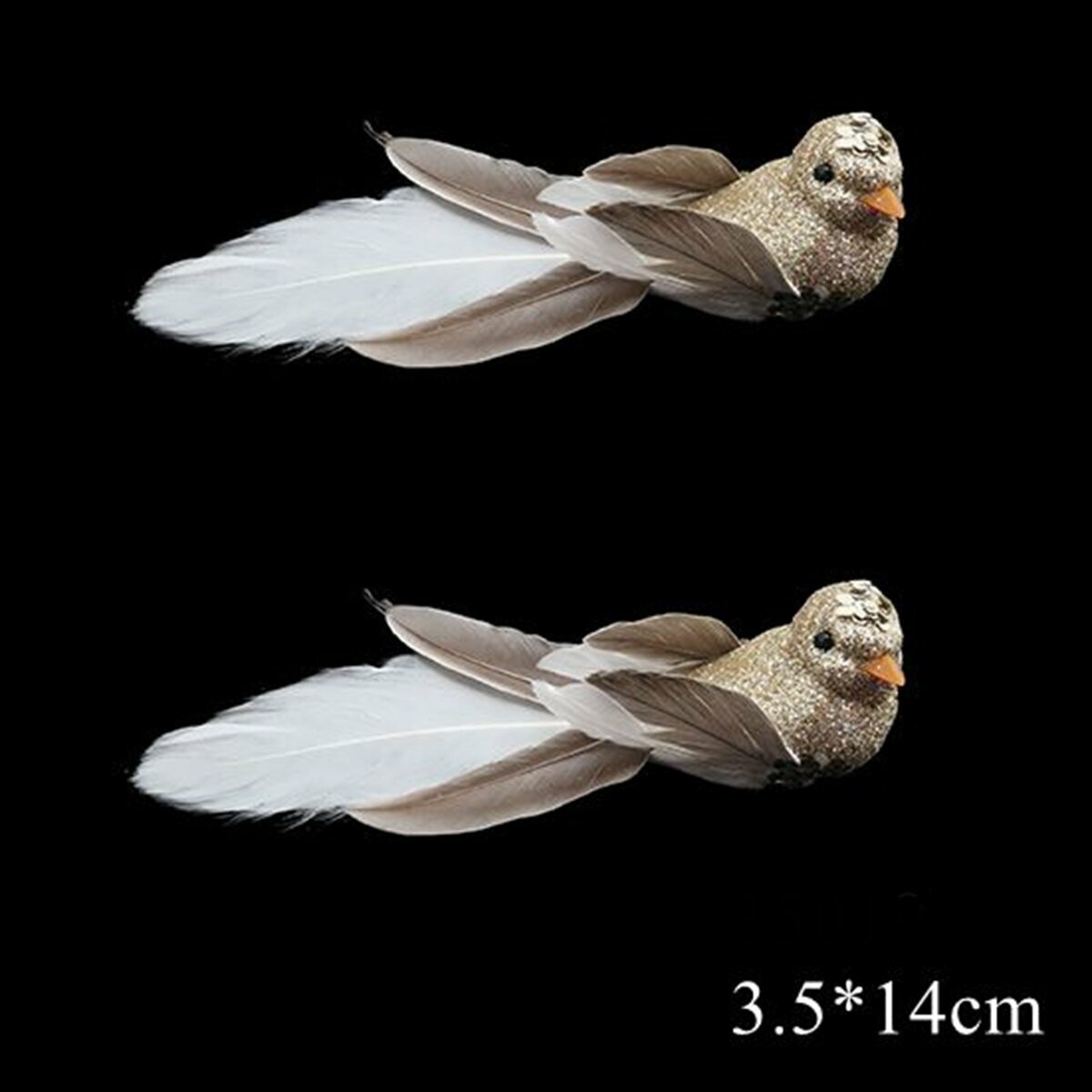 Рождественская декорация (Птичка, 1 шт) золотая