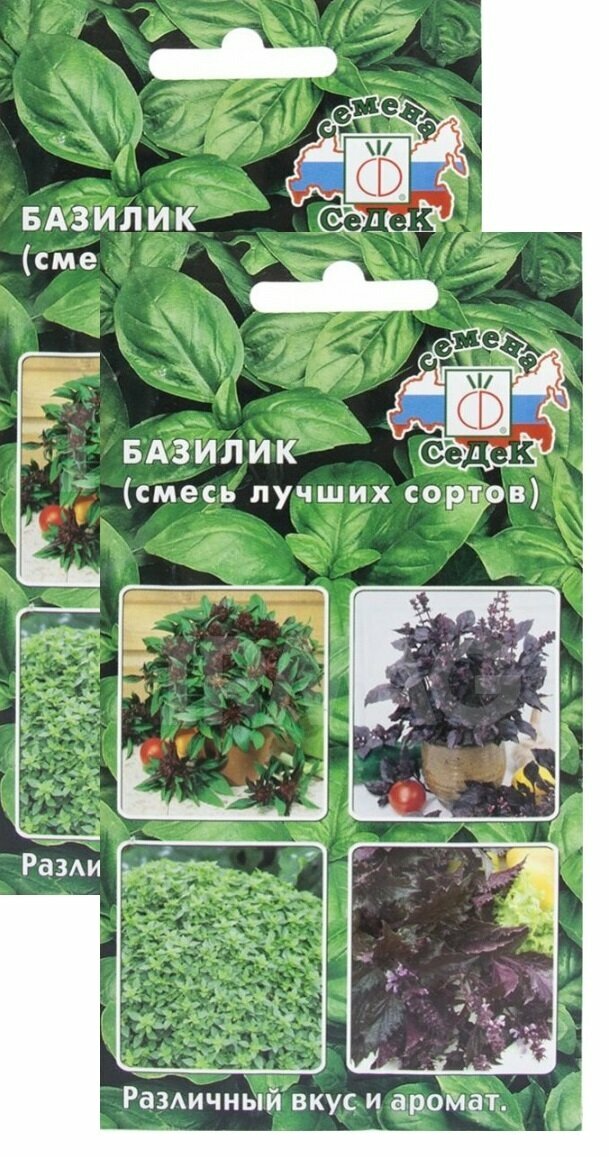 Семена Базилик Смесь лучших сортов 0,5 г (СеДек) , 2 пакетика * 0,5 г