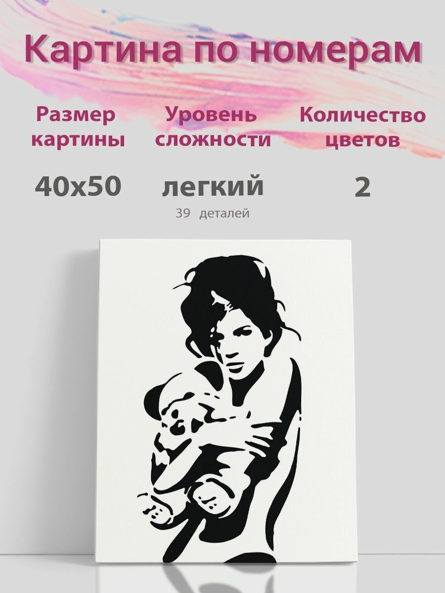 Картина по номерам на холсте с подрамником, Попарт Девушка Бэнкси Banksy, 40х50 см