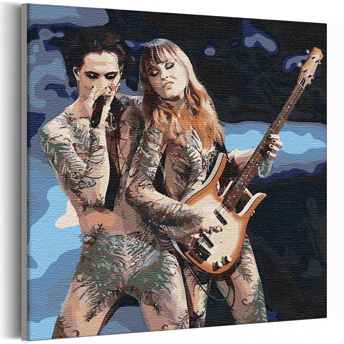 Maneskin / Дамиано и Виктория Раскраска картина по номерам на холсте 40х40 см
